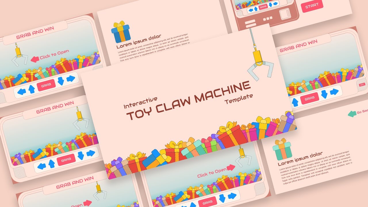 Free Interactive Claw Machine Template PowerPoint & Google Slides