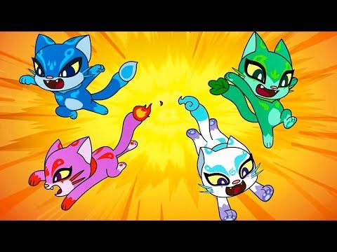 Chuck Chicken Power Up β‘The Elemental CATS πΌ Super ToonsTV