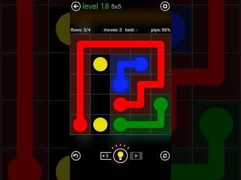 Flow Free (Classic Pack 5x5) level 18 Game Play