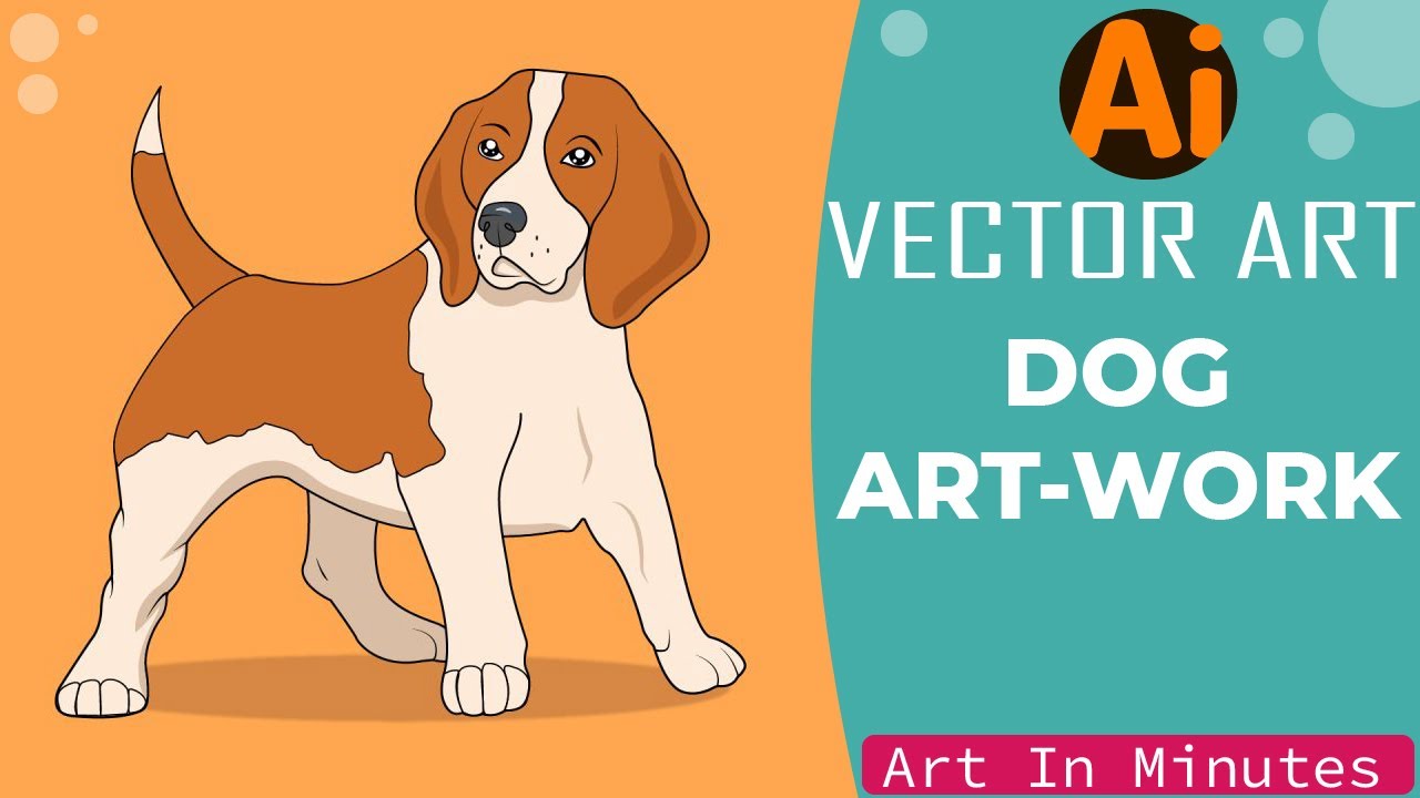 Dog Illustration | Adobe Illustrator | Speed Art | Time Lapse | Beagle dog vector art