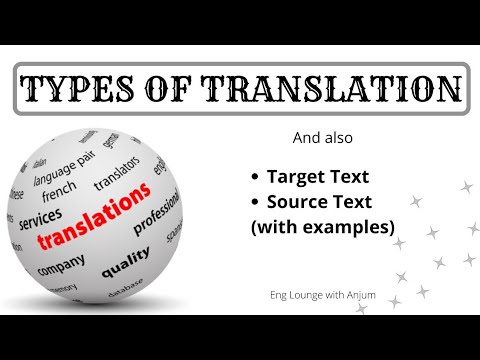 Types of Translation || Definition of Translation || Source Text and Target Text