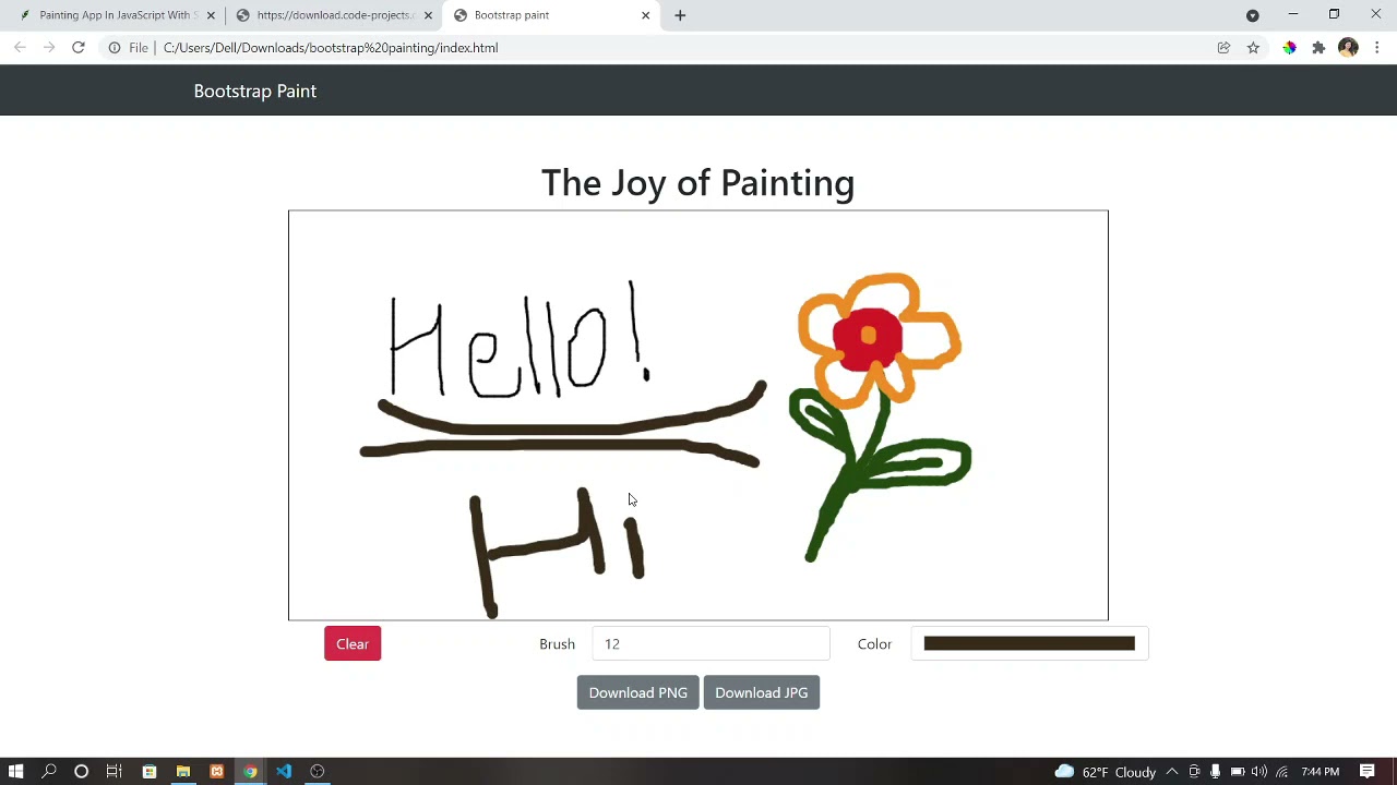 Painting App In JavaScript With Source Code | Source Code & Projects