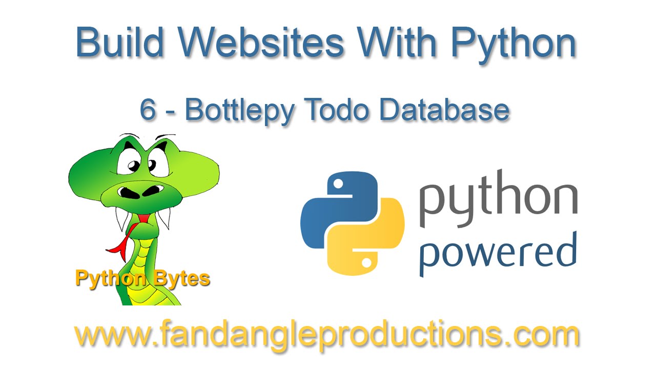 Python Web Frameworks: 6 Bottle Todo Database