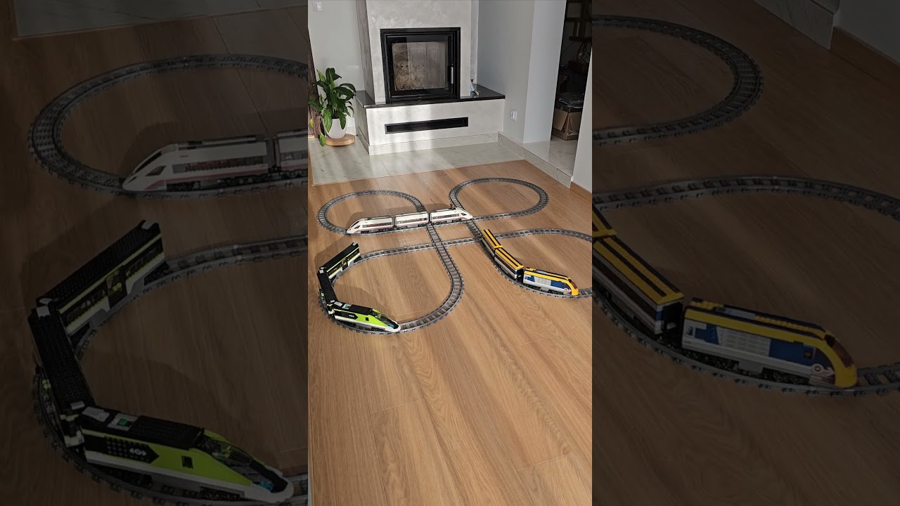 LEGO trains 60197, 60051, and 60337 on a tight track – slow and steady!