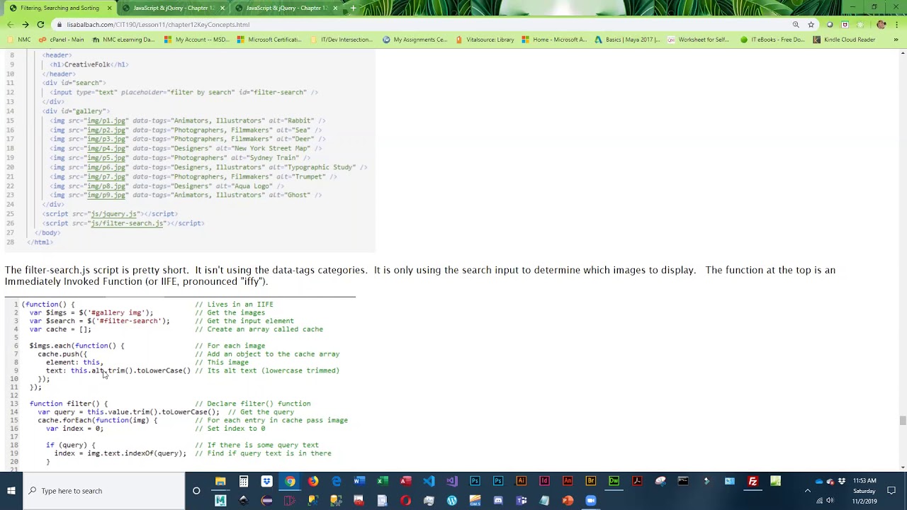 searching content using data attributes and jQuery