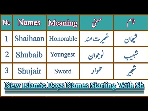 New And Latest Islamic Baby Boys Names Starting With Sh || Excellent Names