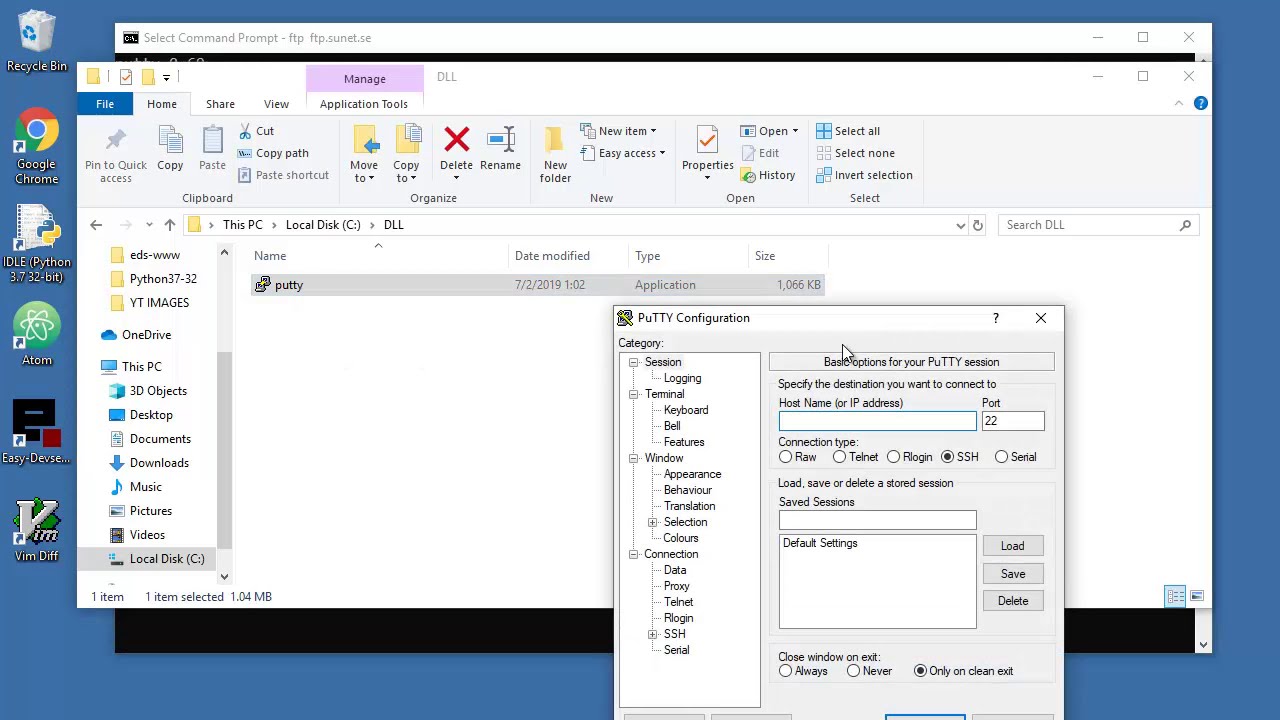 FTP from Command Prompt - Login & Download