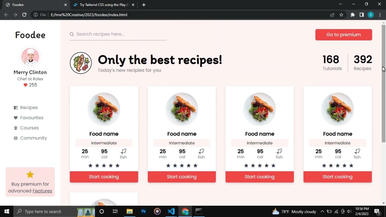 Dashboard using Tailwind css