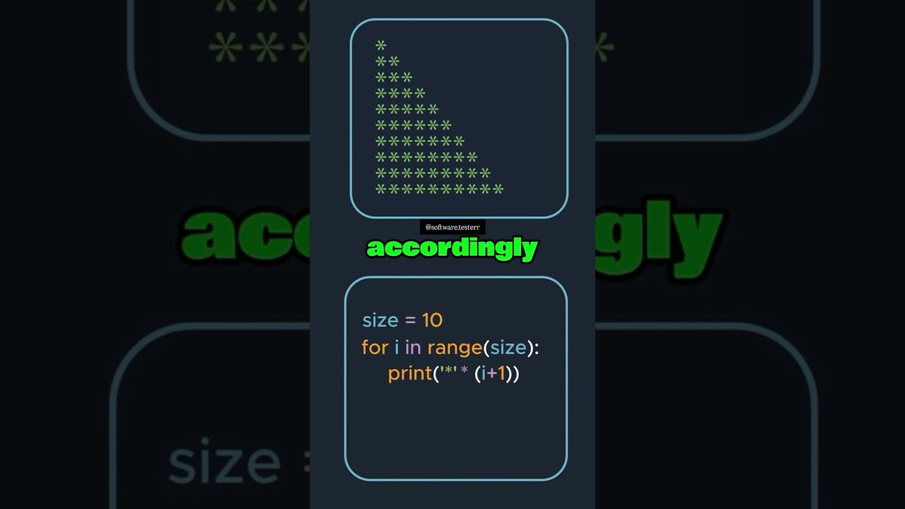 Star Pattern in Python Using Loops! (Beginner Tutorial) #loop