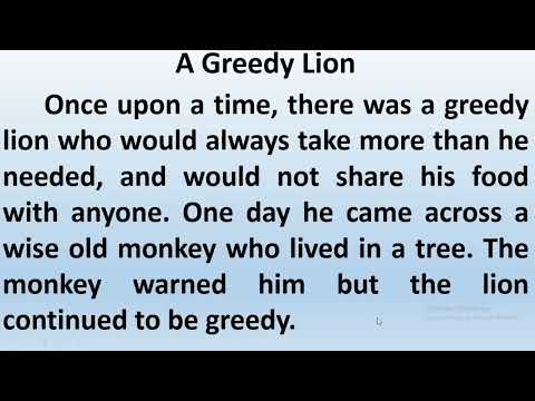 Belajar Membaca dan Menerjemahkan Teks Naratif Bahasa Inggris Judul A Greedy Lion