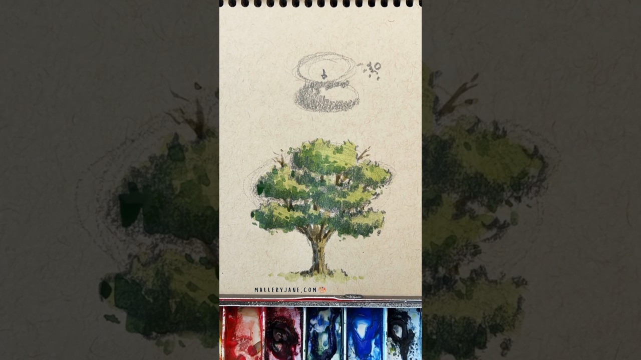 How to draw a tree 🌳 #howtodraw #drawingtutorial