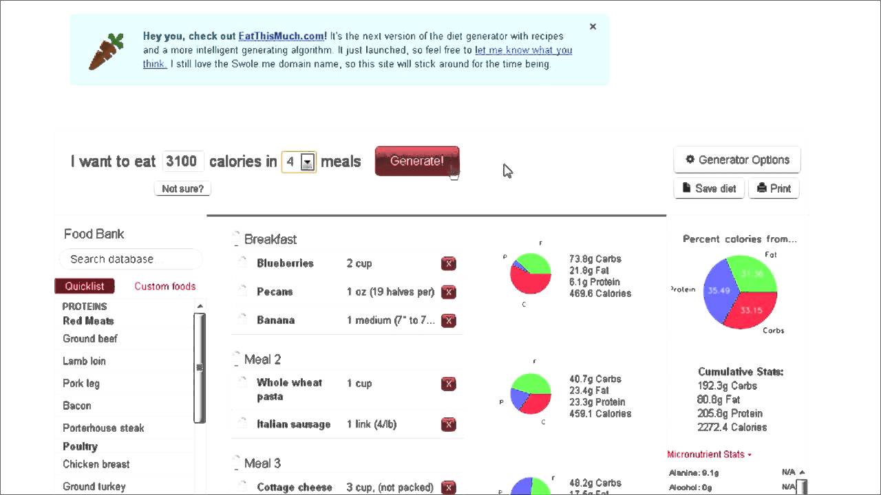 Solution: Automatic Diet Planner