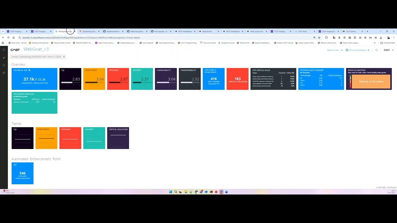 CAST Imaging MCP with Agentic workflow for improving code quality and fixing the vulnerabilties.
