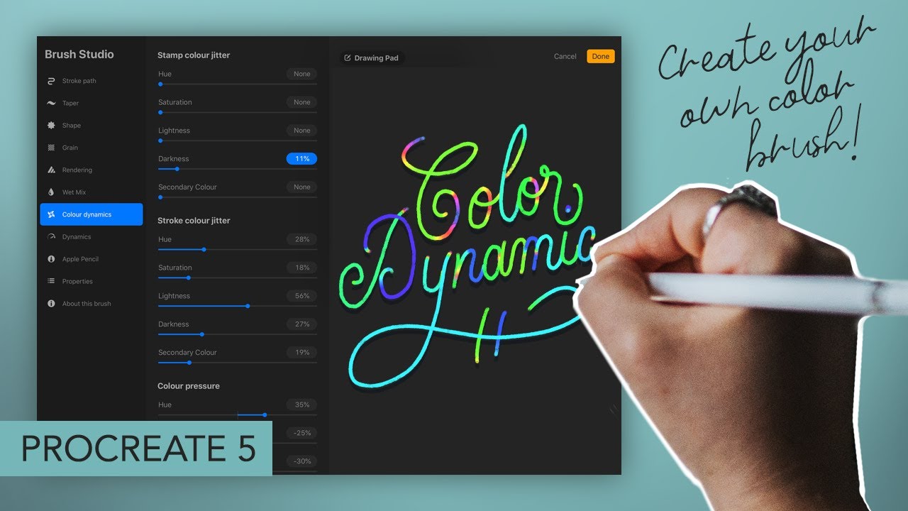 How to create a Color Dynamics Brush [Procreate 5]