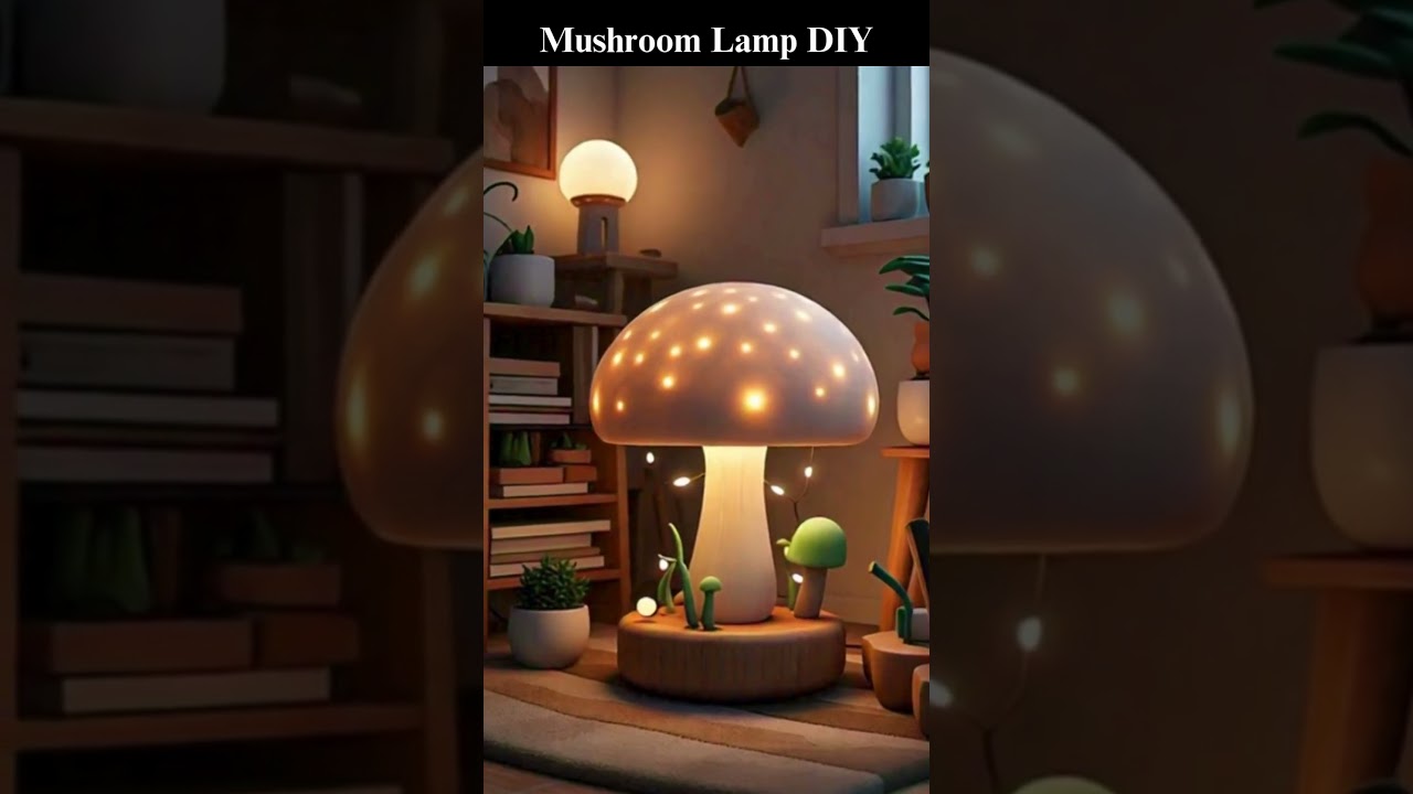 Mushroom Lamp DIY – Whimsical Lighting Project to Add Cozy Magic to Your Space #shorts