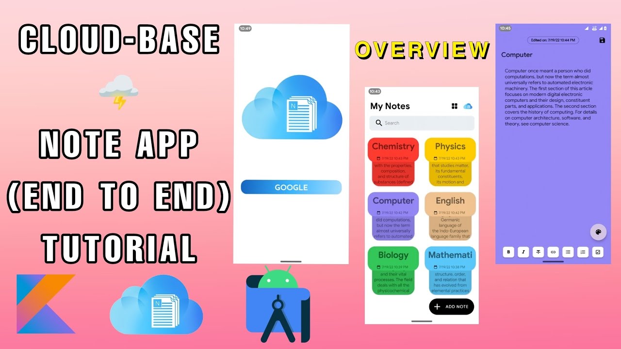 Make a Notes App in Android Studio | Firebase Database | Full Tutorial || Kotlin ||  Hindi
