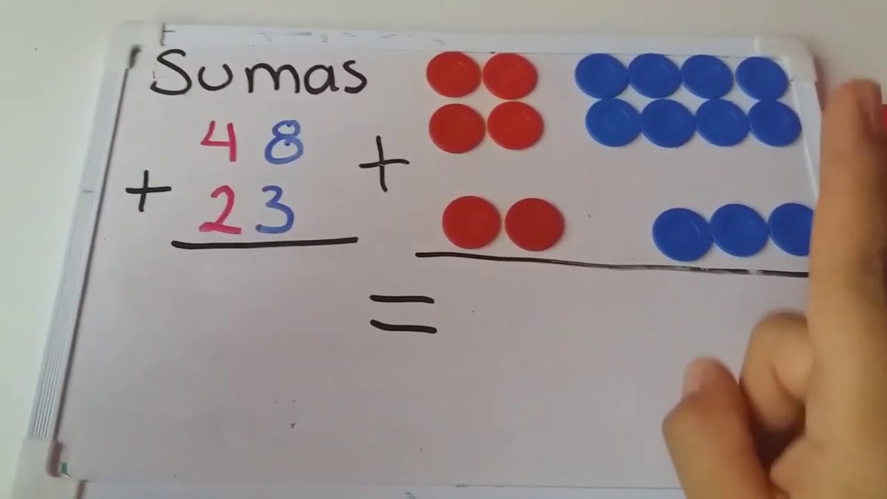 Sumar usando fichas de colores.