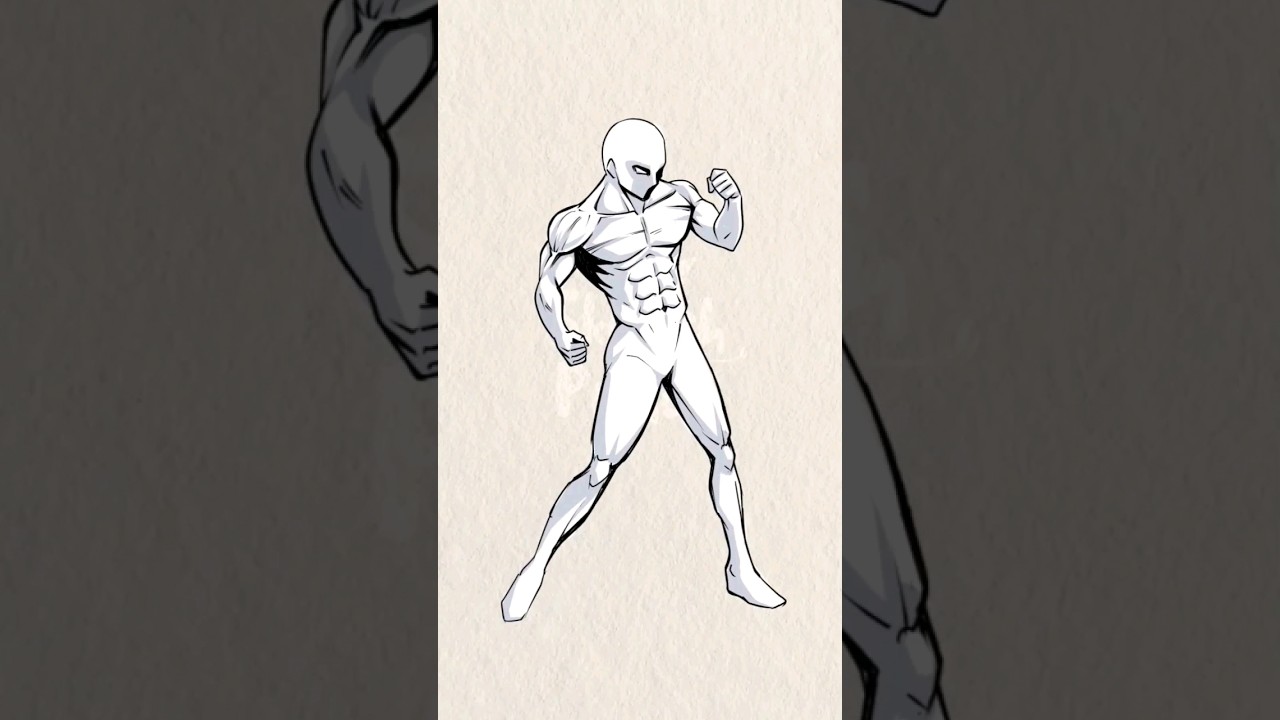 male pose drawing reference illustration by @SketchPunch #malepose #gesture #posereference #model