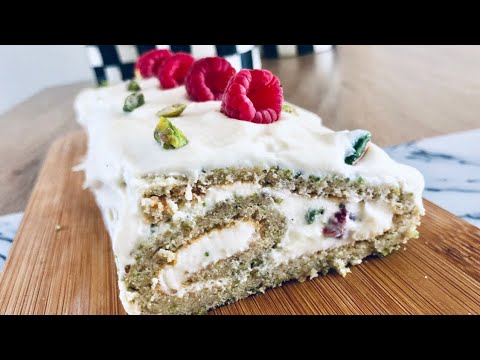 Pistachio and Raspberry Swiss Roll Cake – Best Cooking recipes In the world