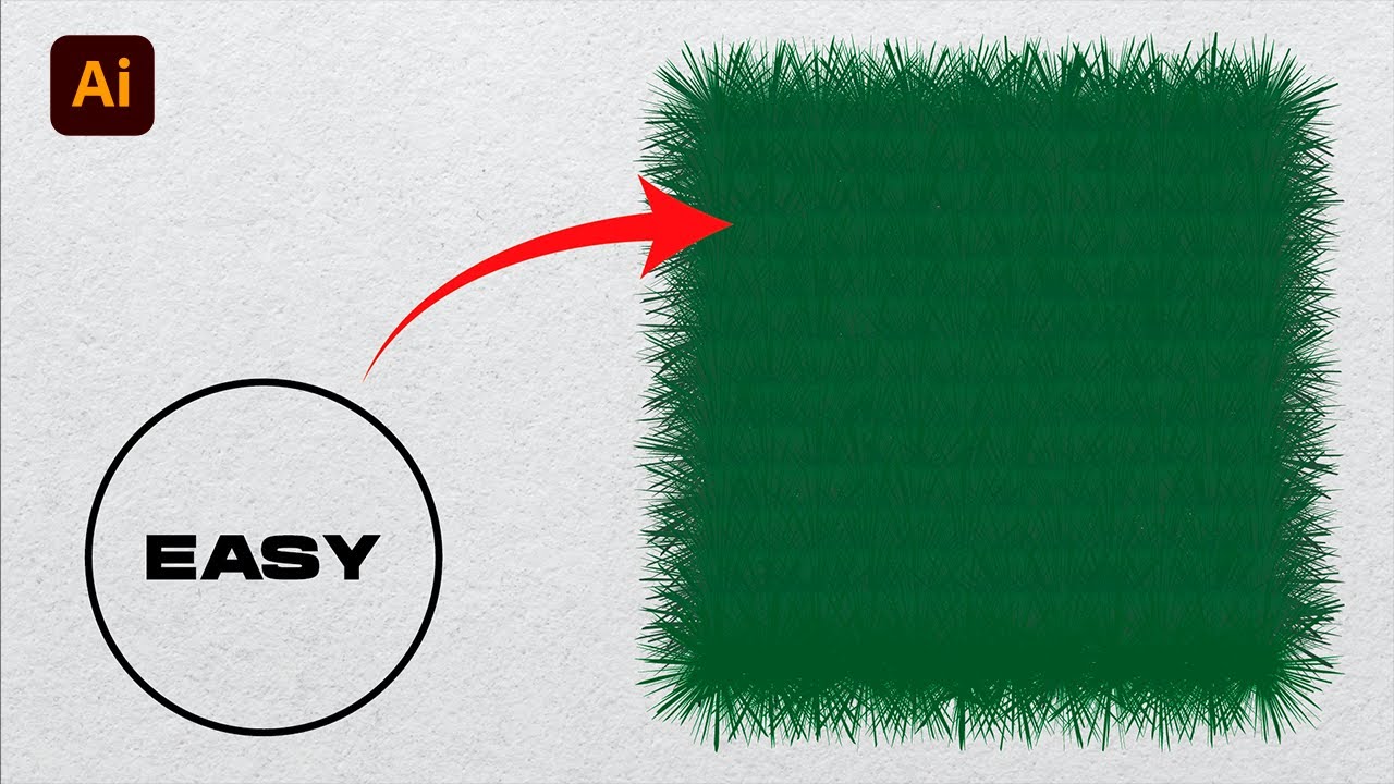 How to Create Grass Effect in Illustrator using Only Circle | adobe illustrator tutorial