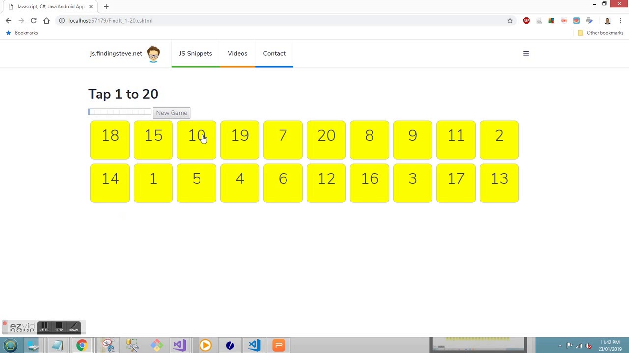 Count 1-20 Javascript Mini Game (Free Source Code)