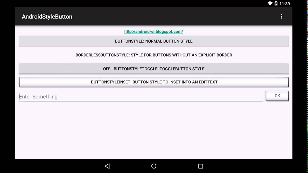Android pre-defined Button style