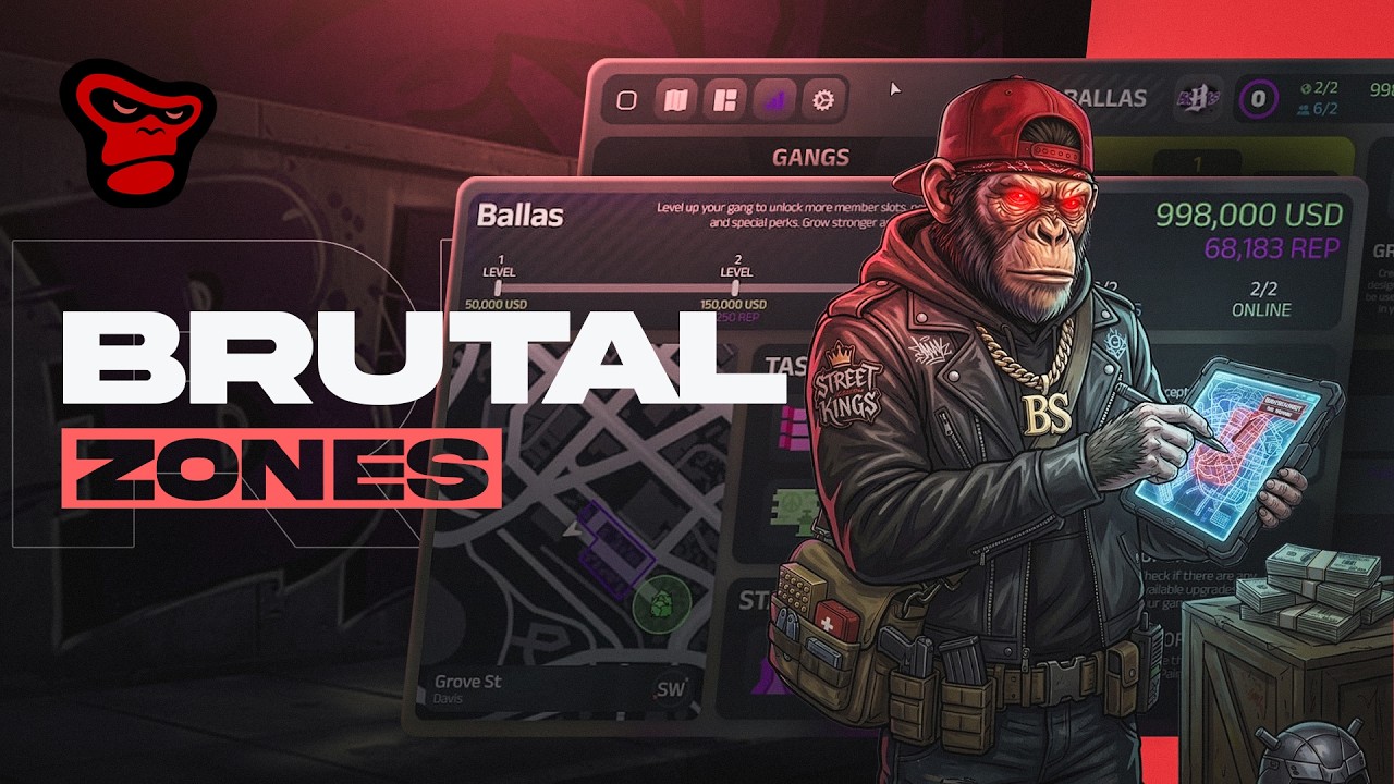 Most advanced Gang System Zone Update [ESX & QBCore] | Brutal Scripts