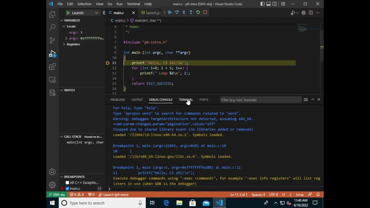 VSCode + CS 261 Tutorial