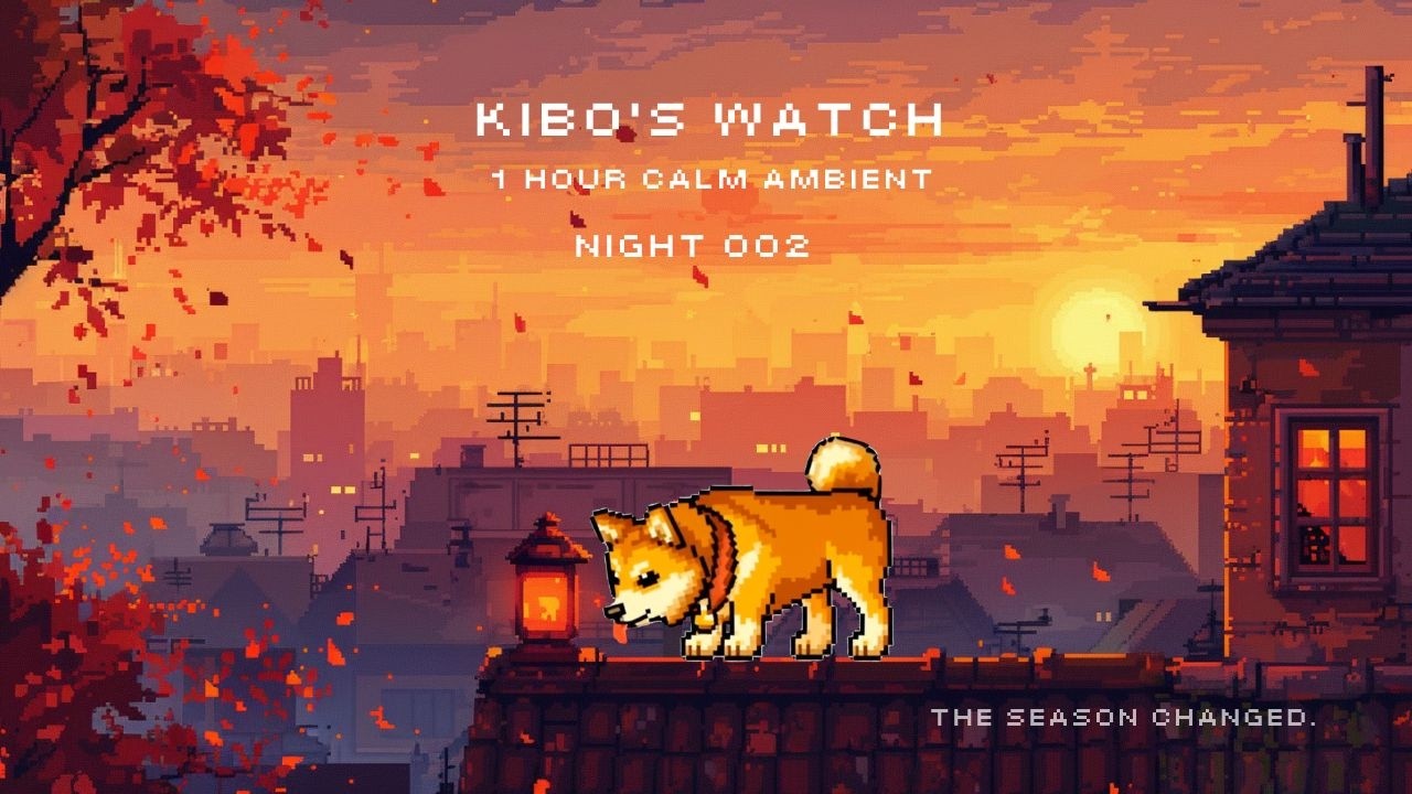 1 Hour Autumn Pixel Art Ambient Music 🍂 | Cozy Sleep & Study Music | Kibo Watches the Leaves Fall
