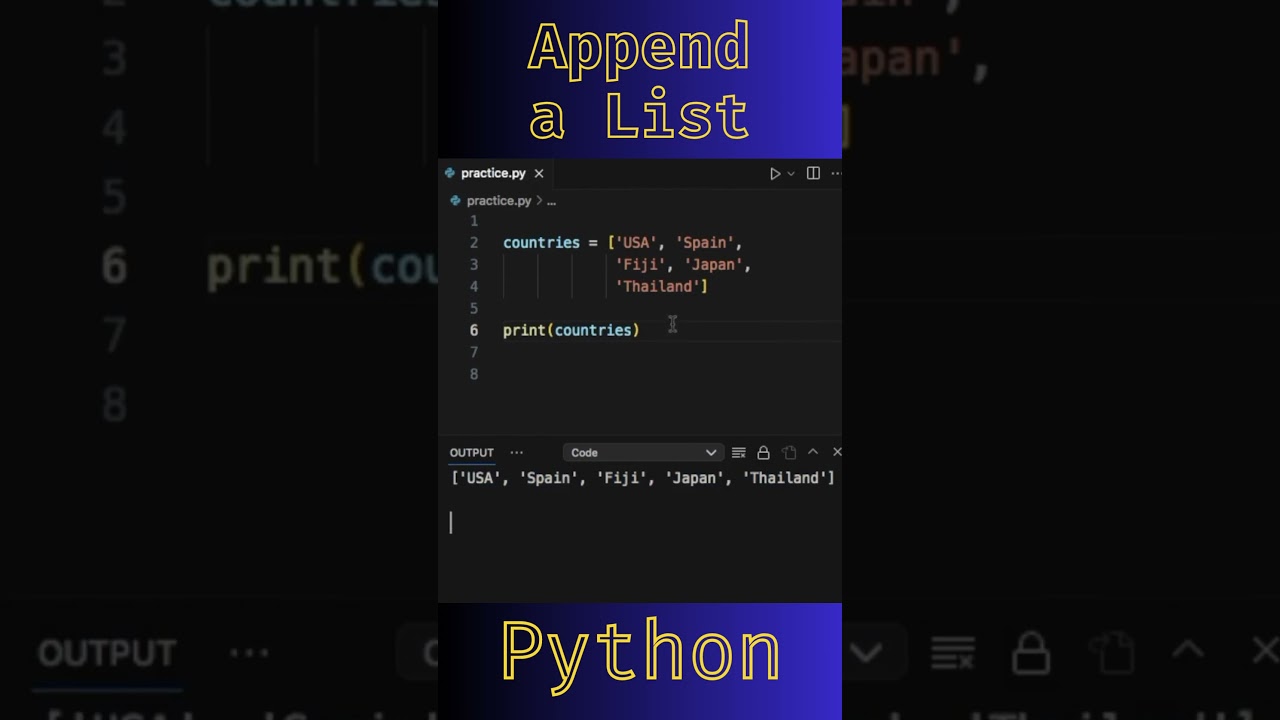 Append a List in Python | Append Method #python #learnpython