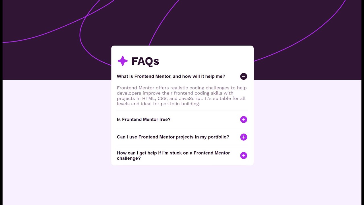 FAQ accordion - HTML, CSS & JavaScript / Frontend Mentor Challenges