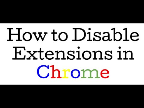 How to Disable Extensions in Chrome