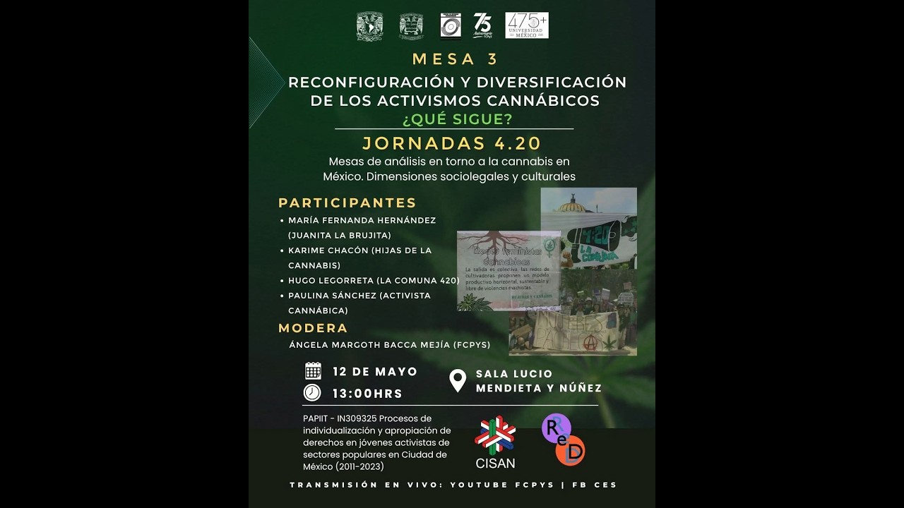 Jornadas 4.20 “Mesas de análisis en torno a la cannabis en México.