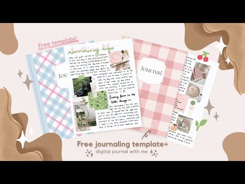 Digital journal with me 🌱🌸 + Free journal template 🖇 📗