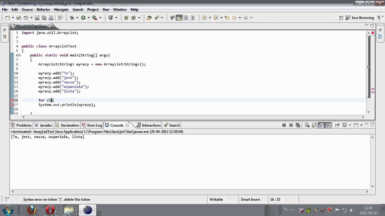 Kurs programowania Java, lekcja 27 - ArrayList