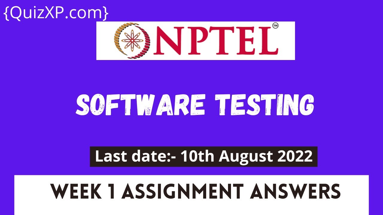 NPTEL SOFTWARE TESTING ASSIGNMENT 1 ANSWERS | 2022