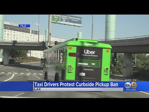 Taxi Drivers Protest Elimination Of Curbside Pickup At LAX