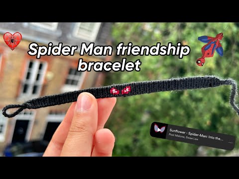 Spider man friendship bracelet 🕷️🌹 | beginner FULL GUIDE