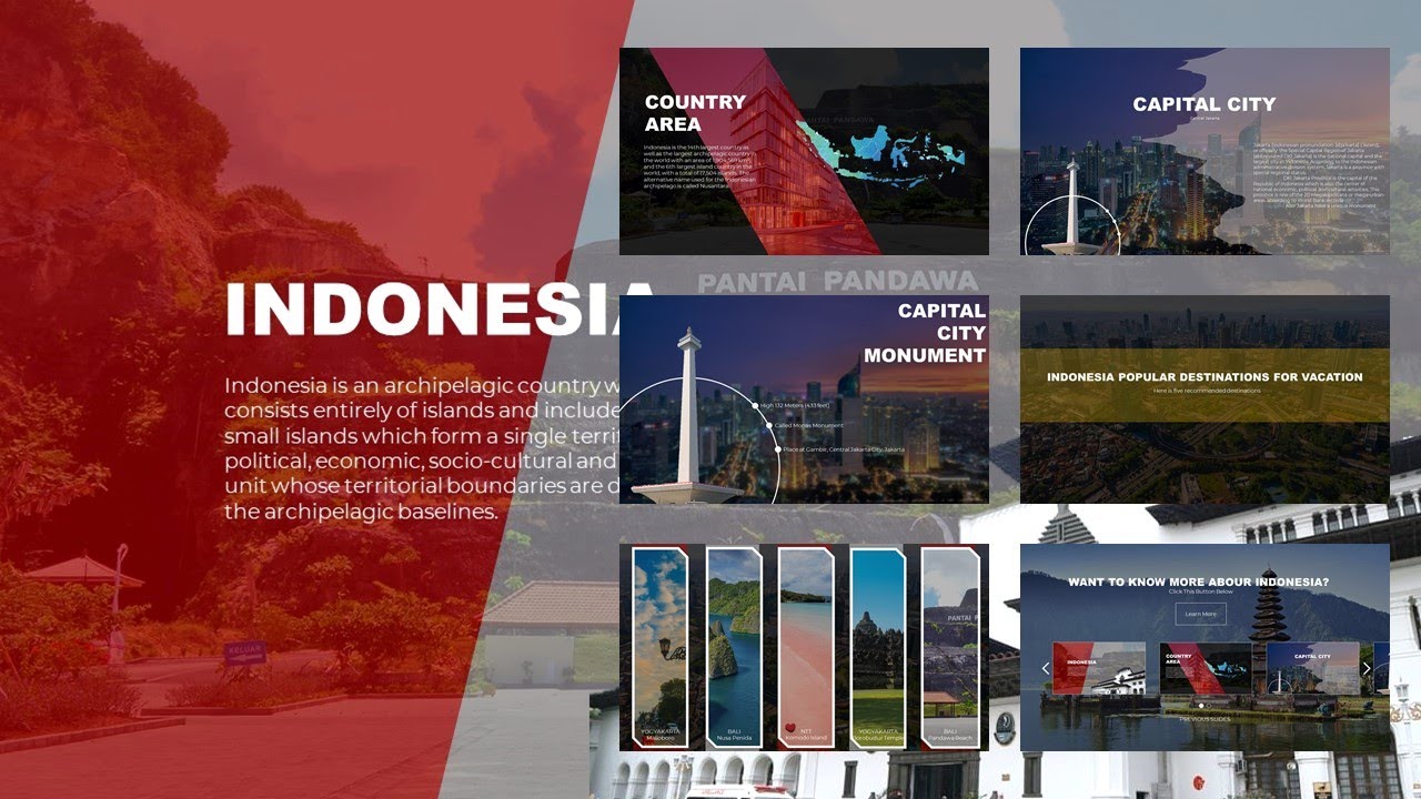 COUNTRY THEMED POWERPOINT | INTRODUCE YOUR COUNTRY | INDONESIA FREE TEMPLATE