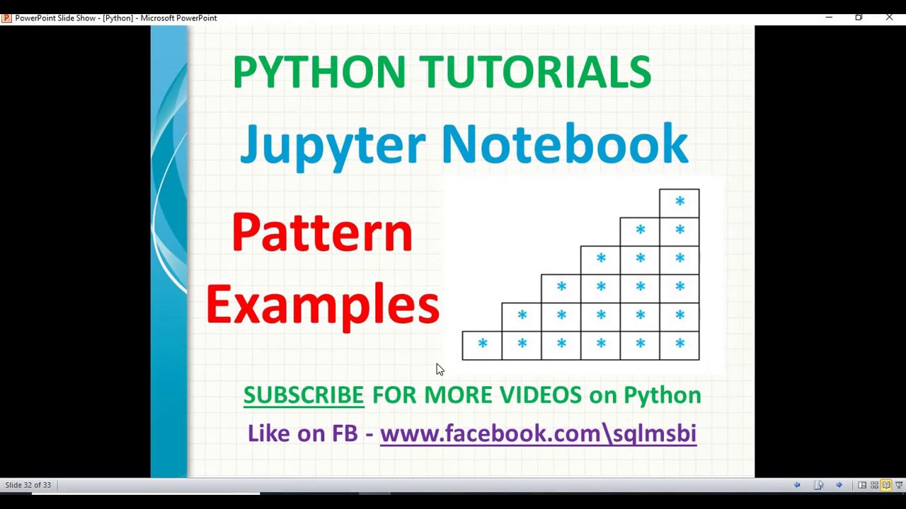 python tutorial | print stars in reverse right angle triangle shape using jupyter | python patterns