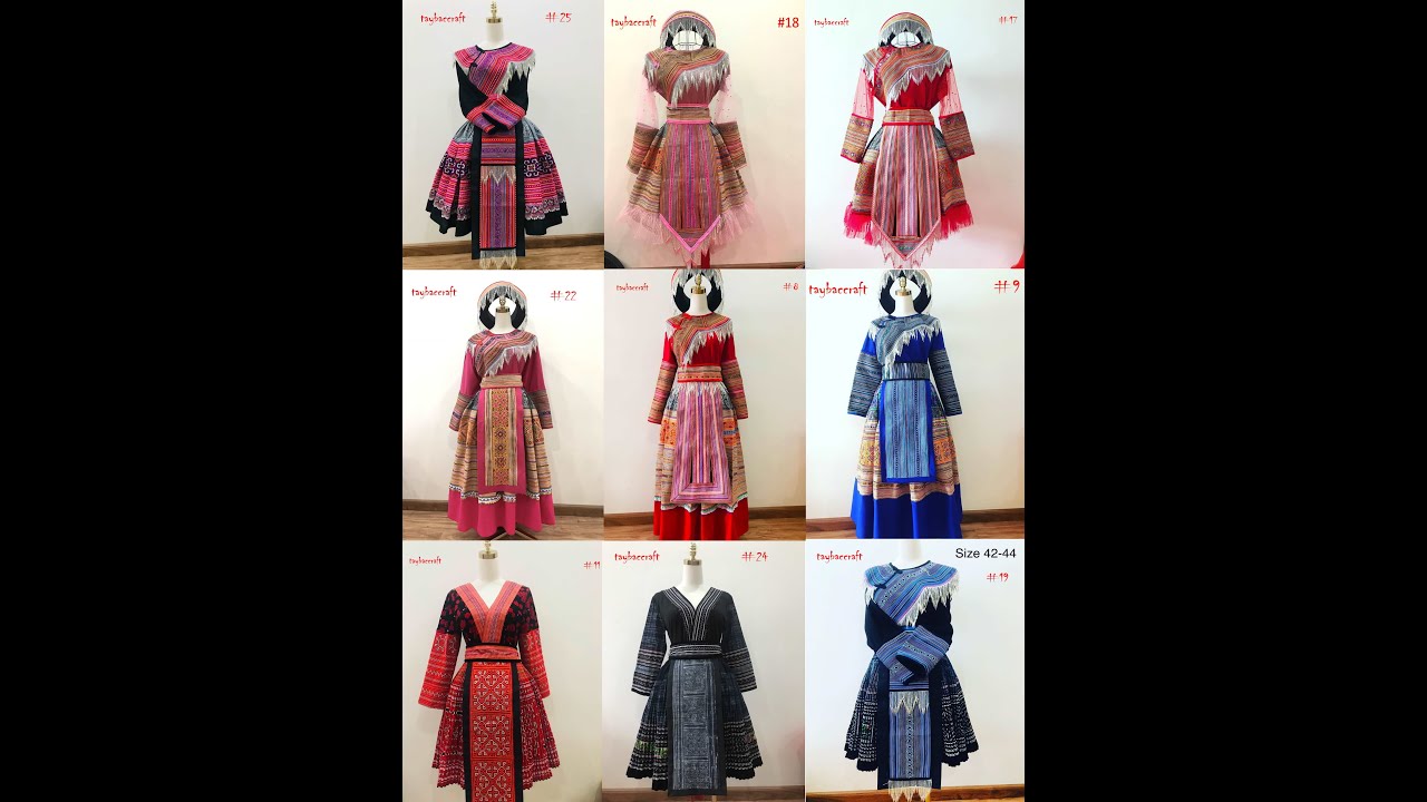 Traditional Viet Hmong outfits in trendy color!