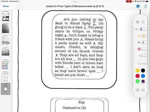 Lesson 2 1 Four Types of Sentences Worksheet