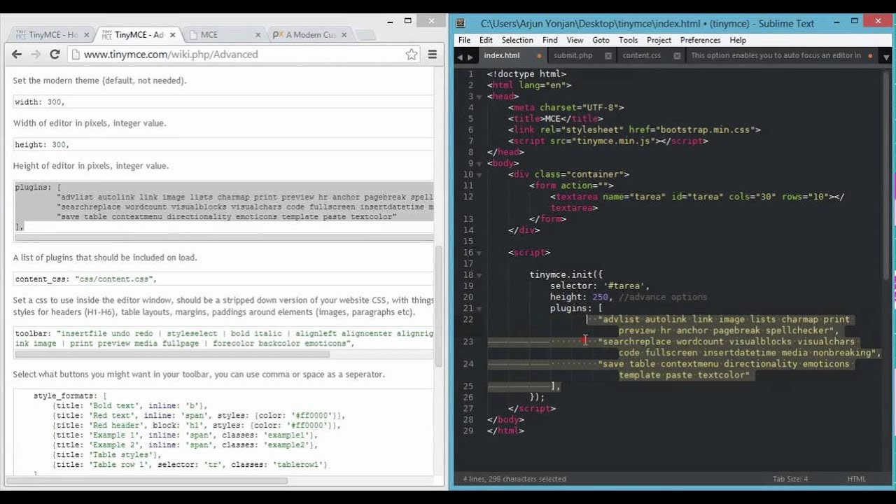 tinymce 4 configuration   plugins 720p