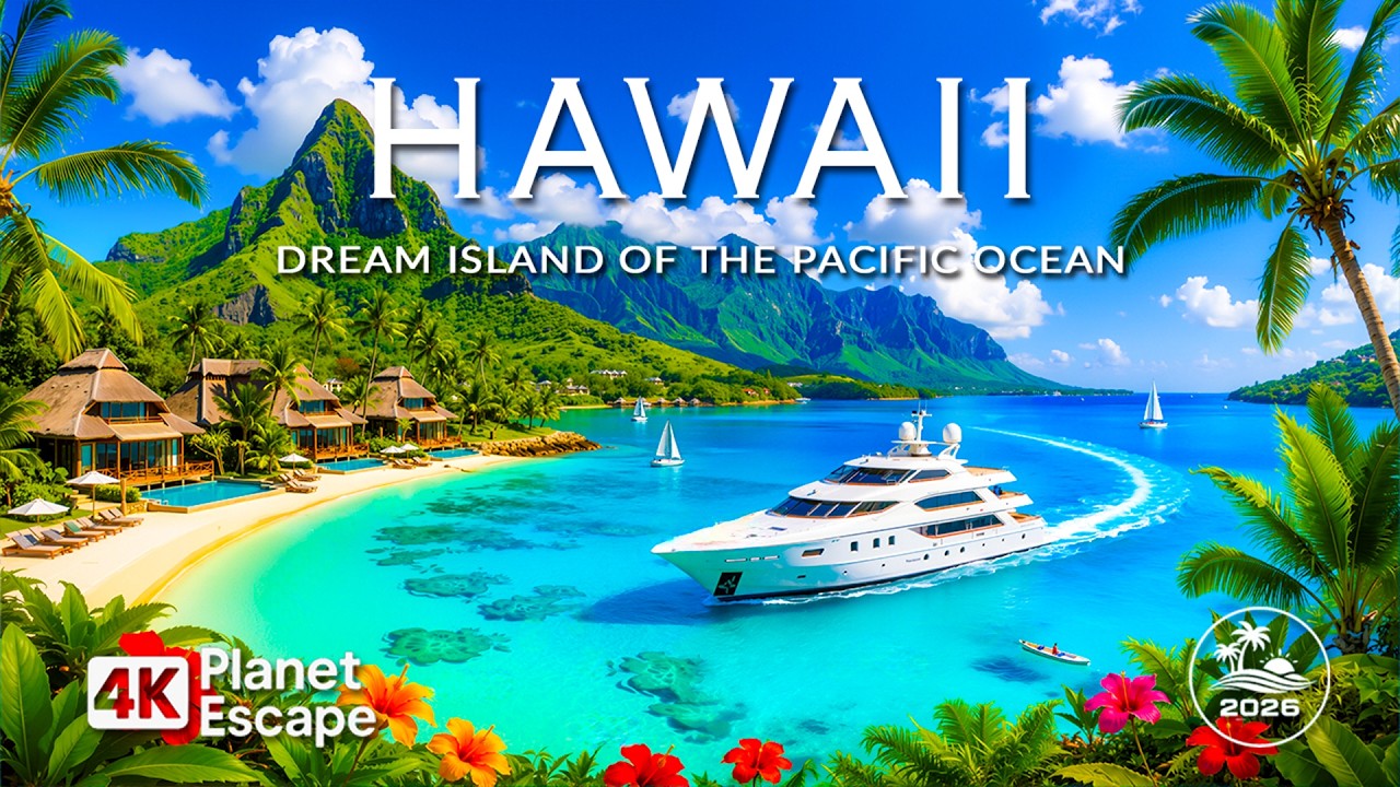 [4K] Hawaii 4K 🌺 Waikiki Beach, Maui, Honolulu & Pacific Paradise with Deep House Chill (Ultra HD)
