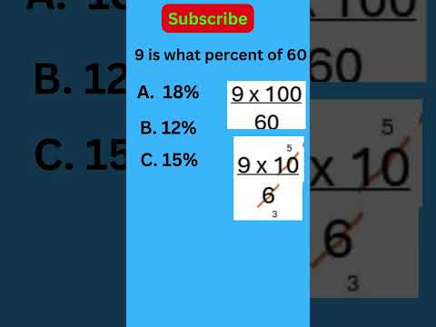 9 is what percent of 60