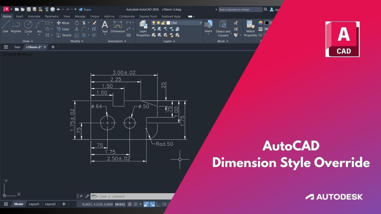 AutoCAD Tutorial: Dimension Style Overrides - CADCIM Technologies