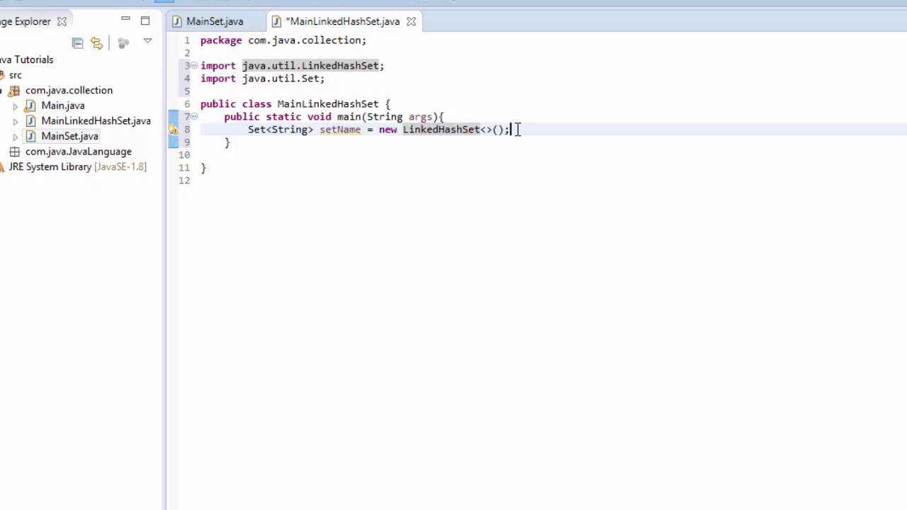 Java programming LinkedHashSet