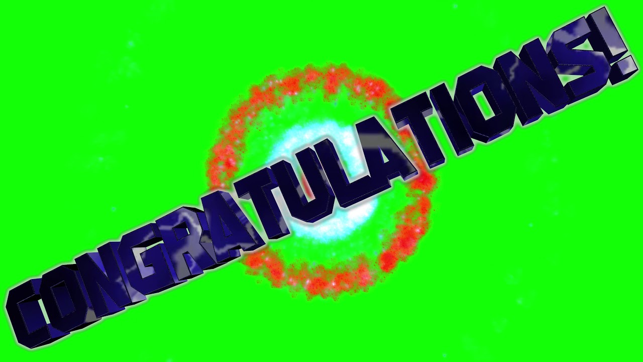 Congratulations 3D text with effects and green screen, free for projects