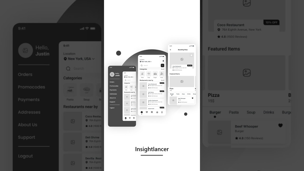 Creative & Modern UI design of Food Delivery App Mobile Application.