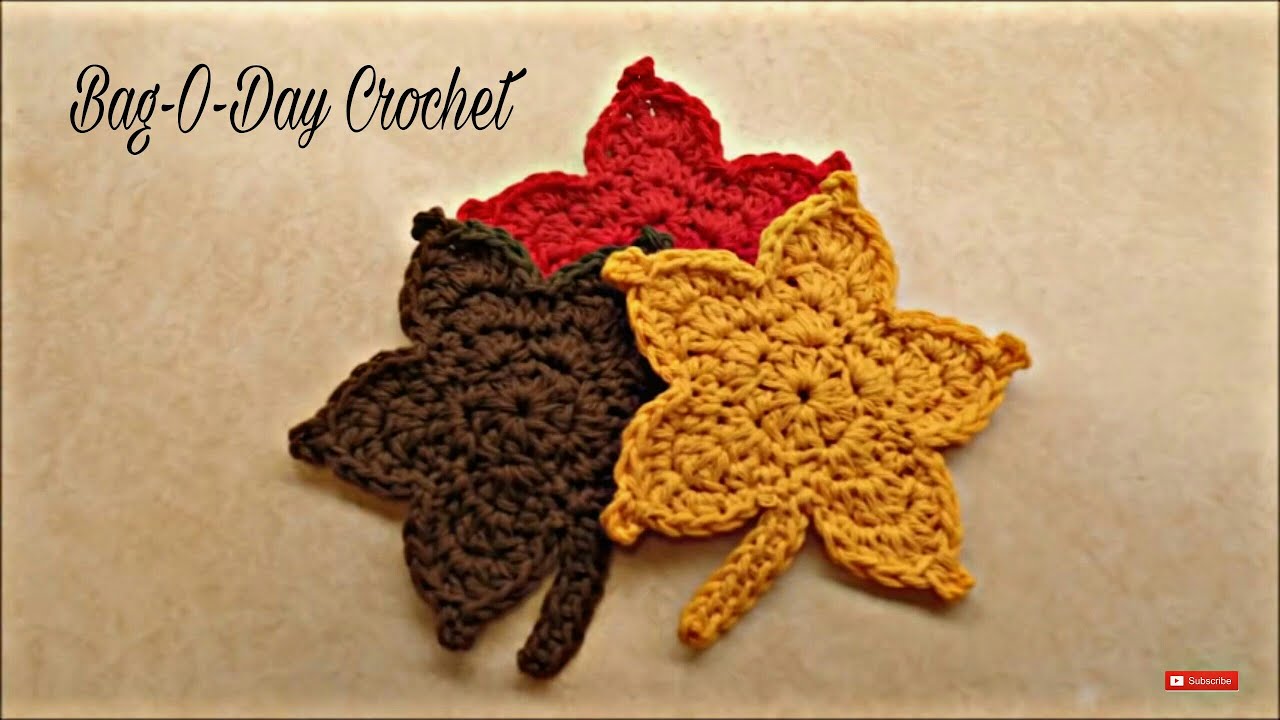 Easy Crochet Fall Autumn Leaf | Bagoday Crochet | Tutorial #344